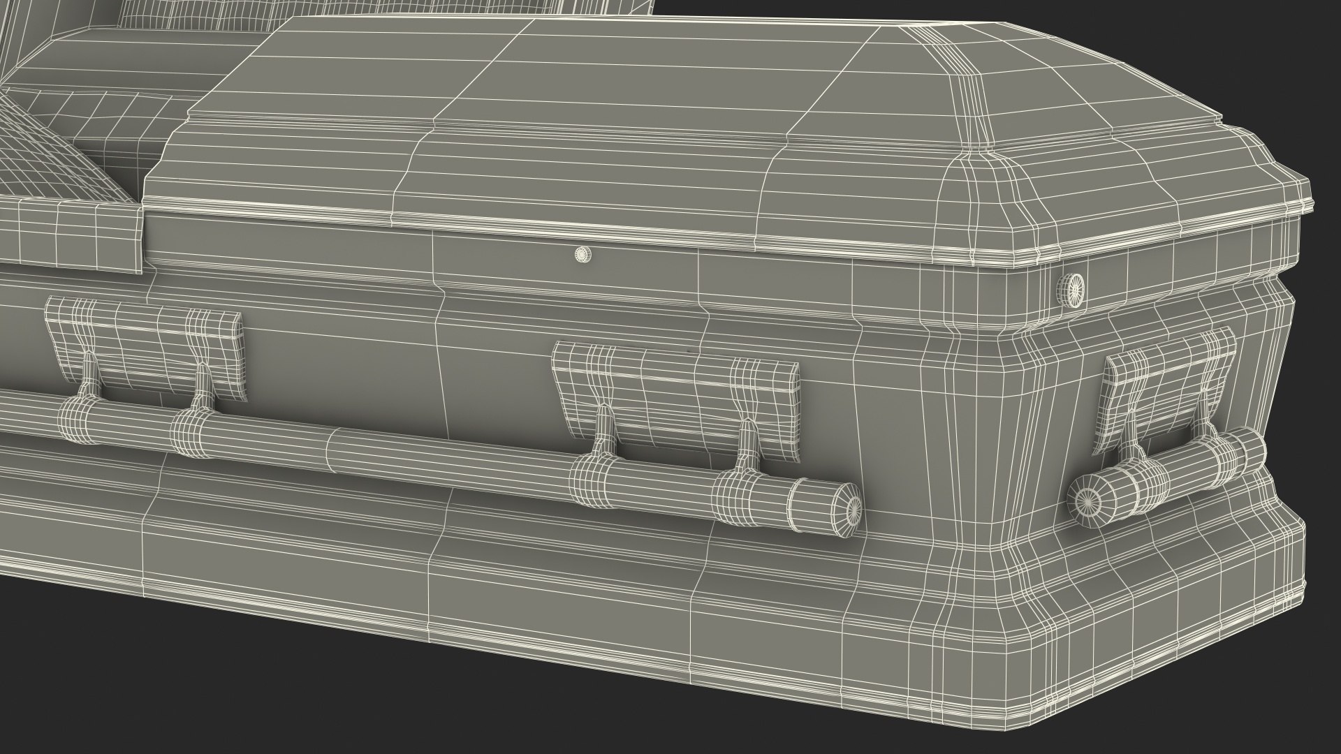 Open wooden funeral casket model - TurboSquid 1548379