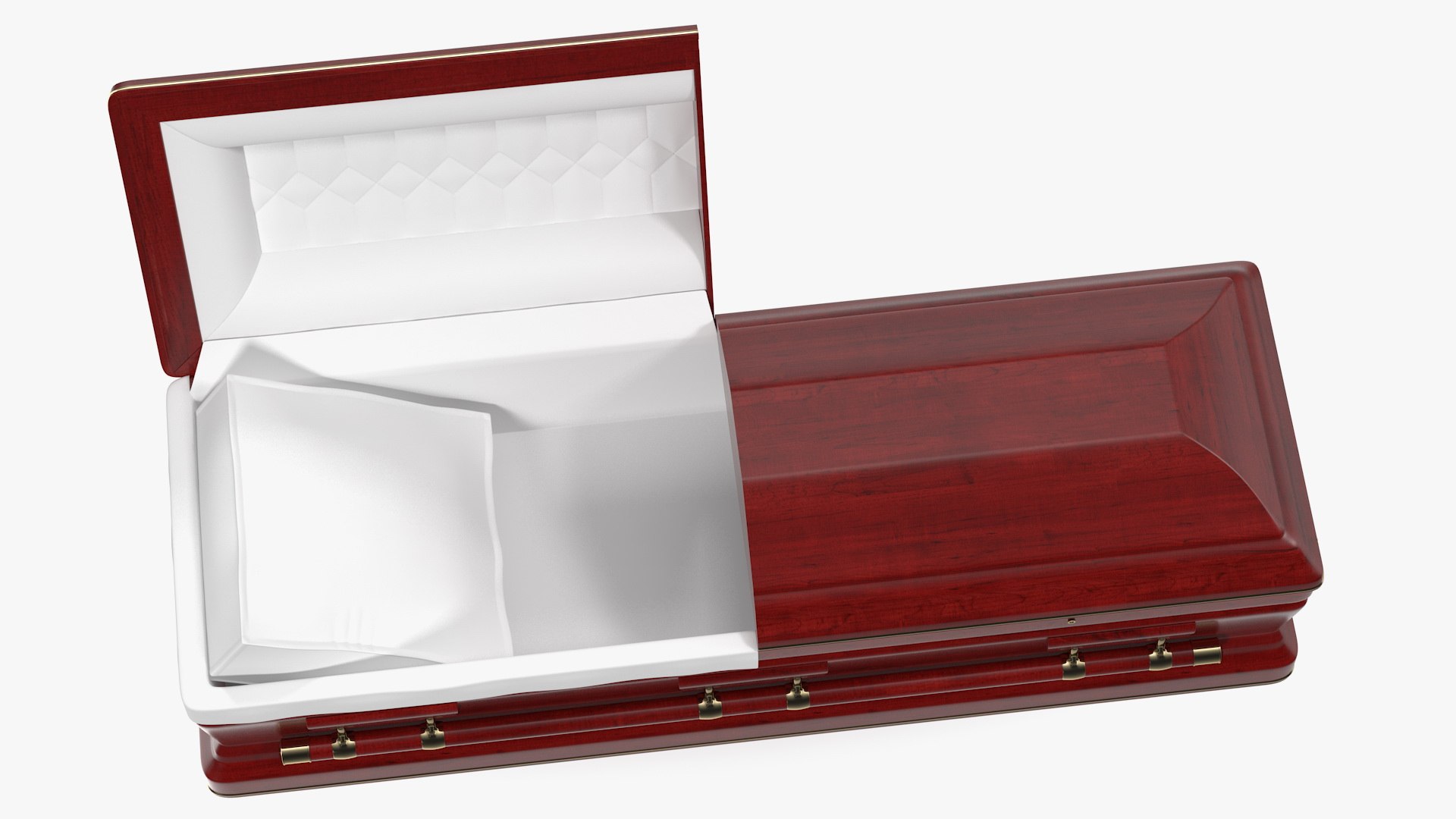 Open wooden funeral casket model - TurboSquid 1548379