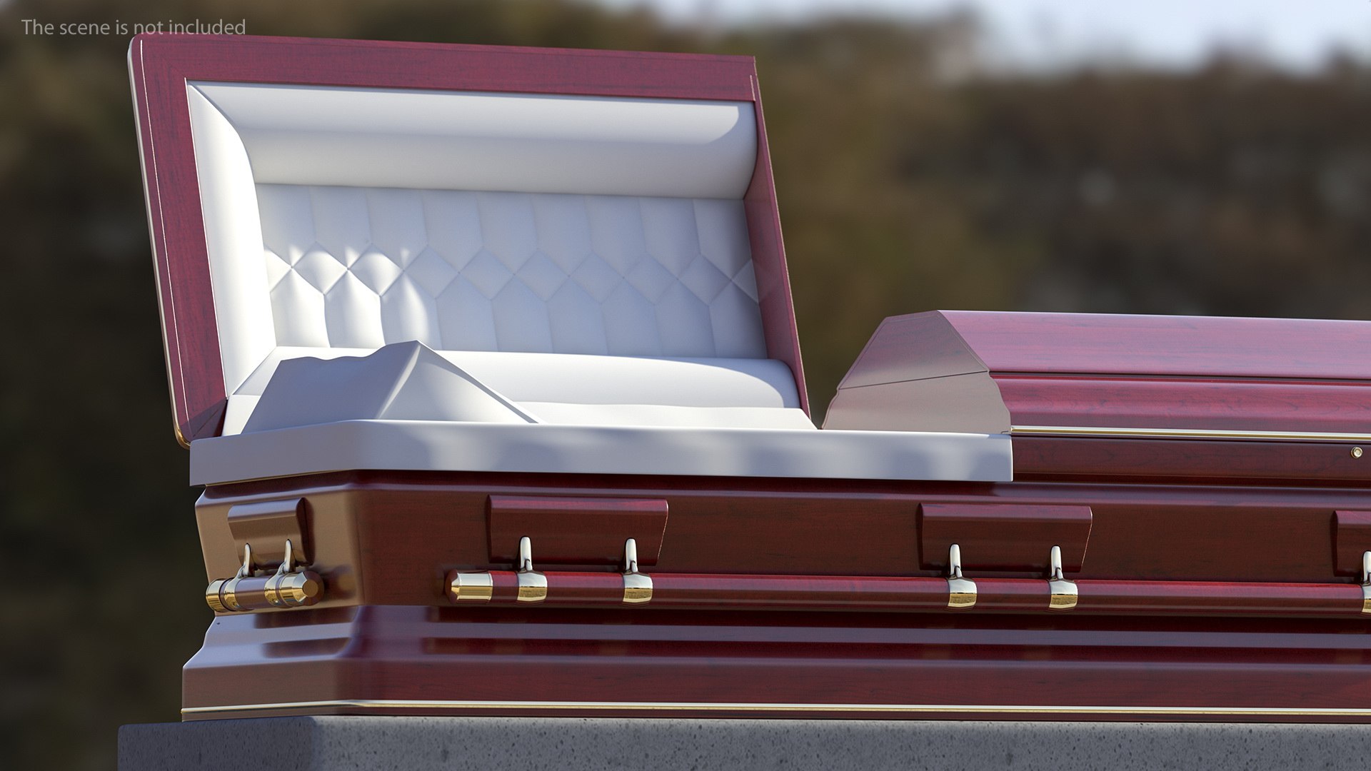 Open wooden funeral casket model - TurboSquid 1548379
