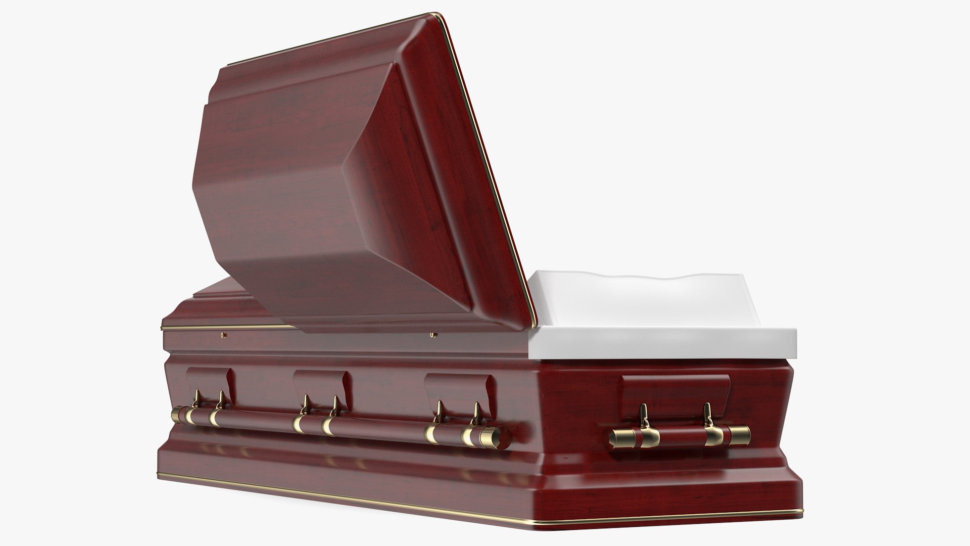 Open wooden funeral casket model - TurboSquid 1548379