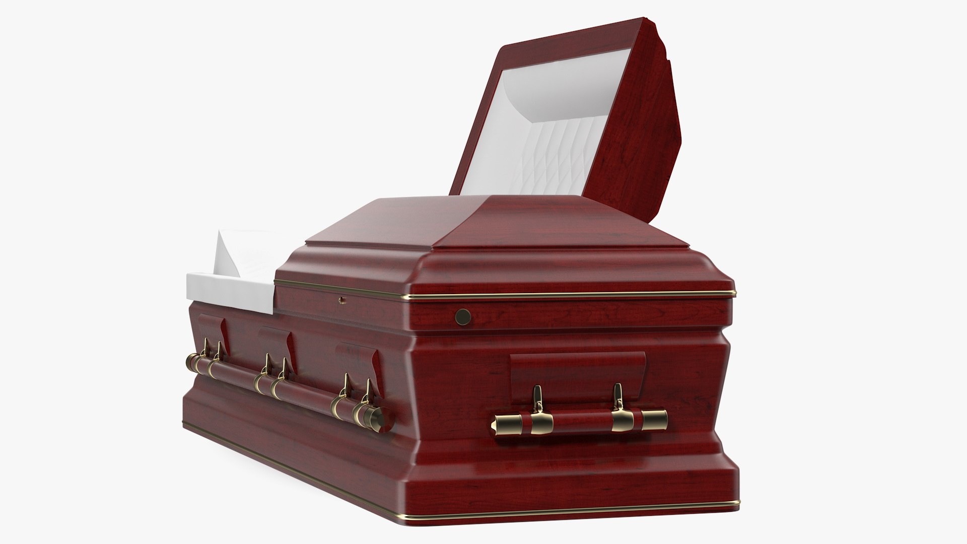 Open wooden funeral casket model - TurboSquid 1548379