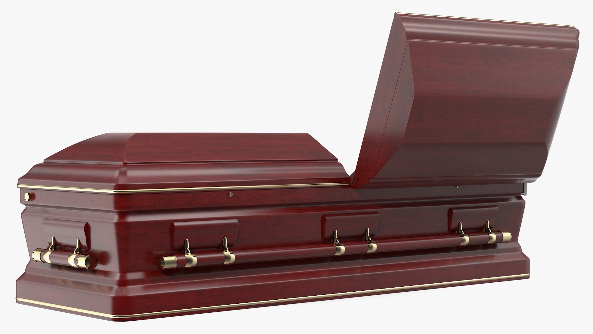 Open wooden funeral casket model - TurboSquid 1548379