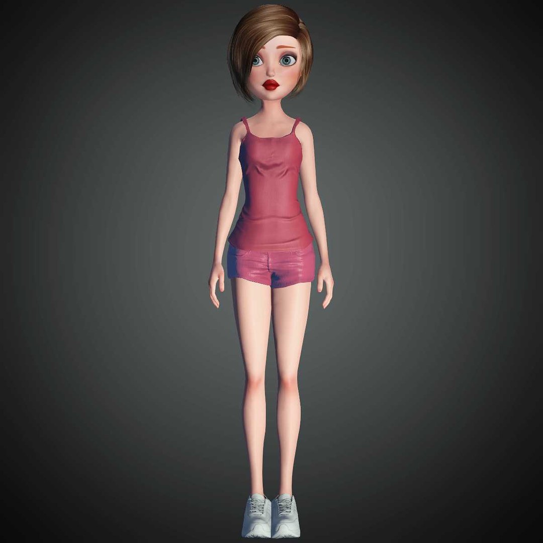 Cartoon Female Model 3D - TurboSquid 2296321