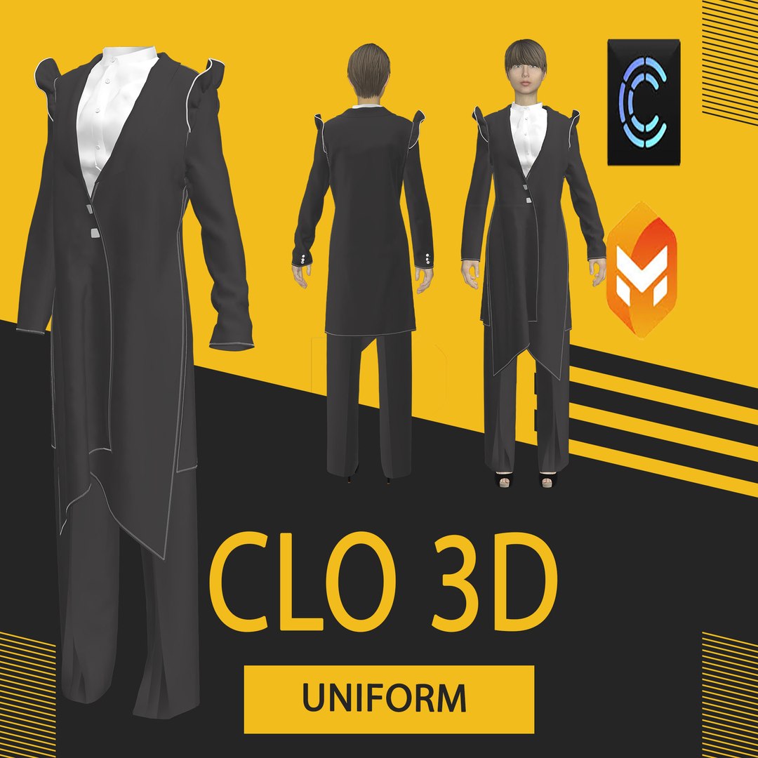 3D Uniform cloth Marvelous Designer or Clo3D ZPRJ - TurboSquid 2156658