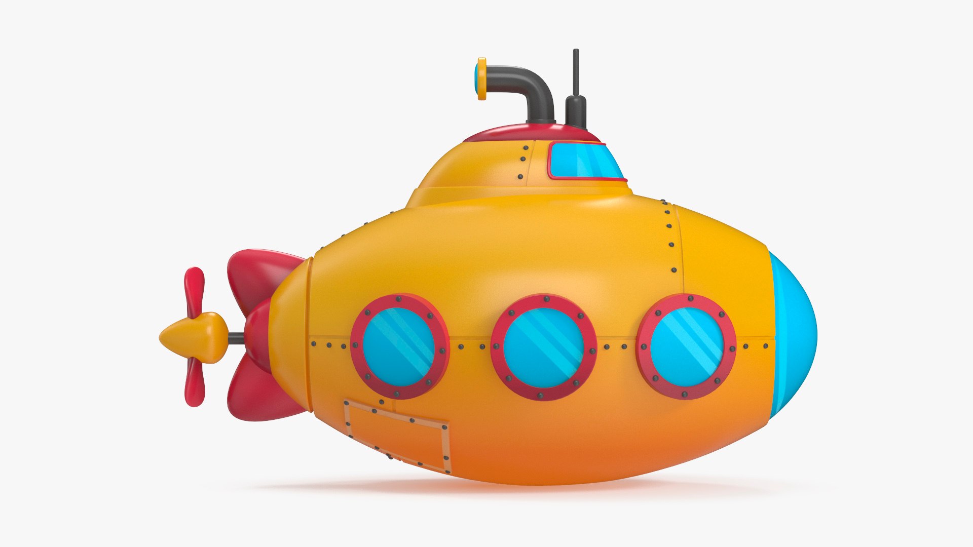 3D Cartoon Yellow Submarine - TurboSquid 2205457