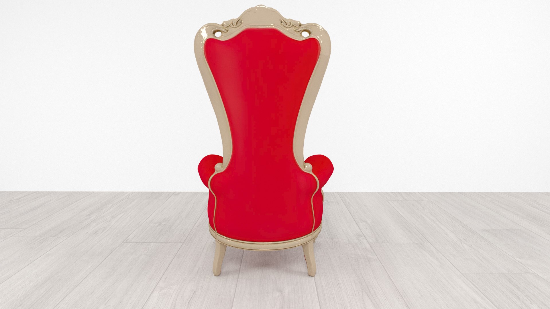 Royal Throne Chair 3D Model Red Velvet Gold Baroque Armchair PBR ...