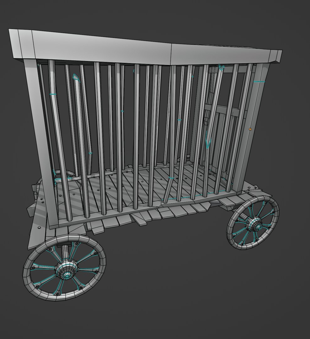 Wooden Cell Cart Model - TurboSquid 2300392