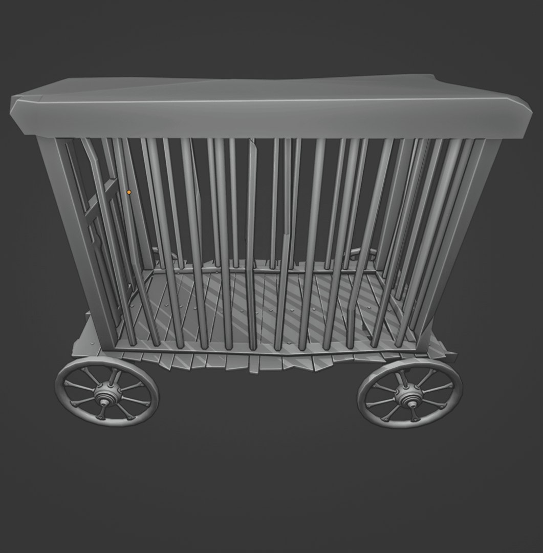 Wooden Cell Cart Model - TurboSquid 2300392