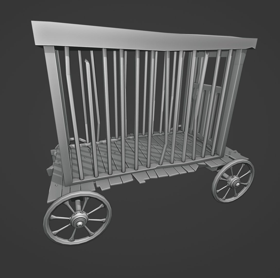 Wooden Cell Cart Model - TurboSquid 2300392