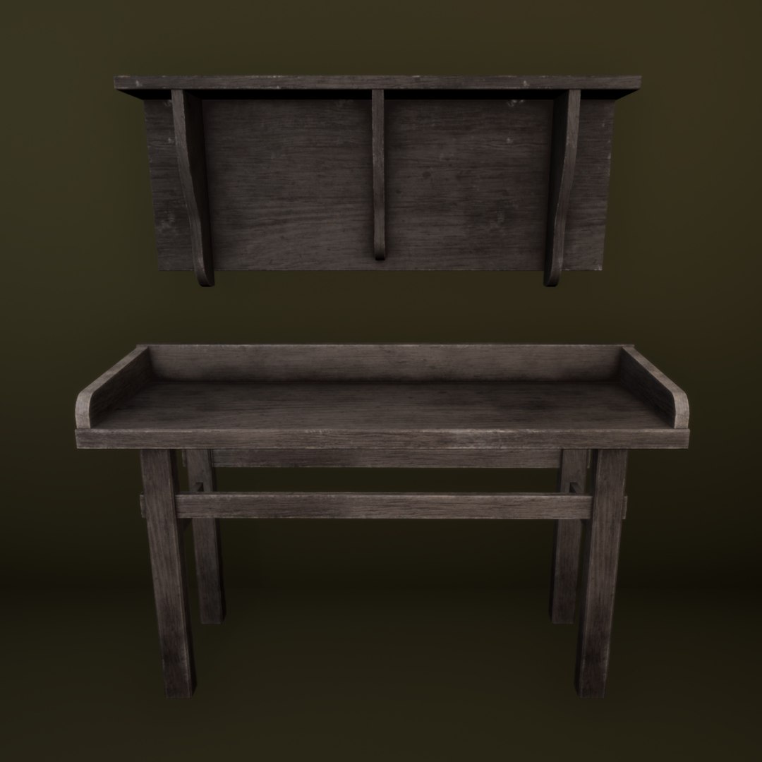 3D Set Table Shelf Model - TurboSquid 1506840