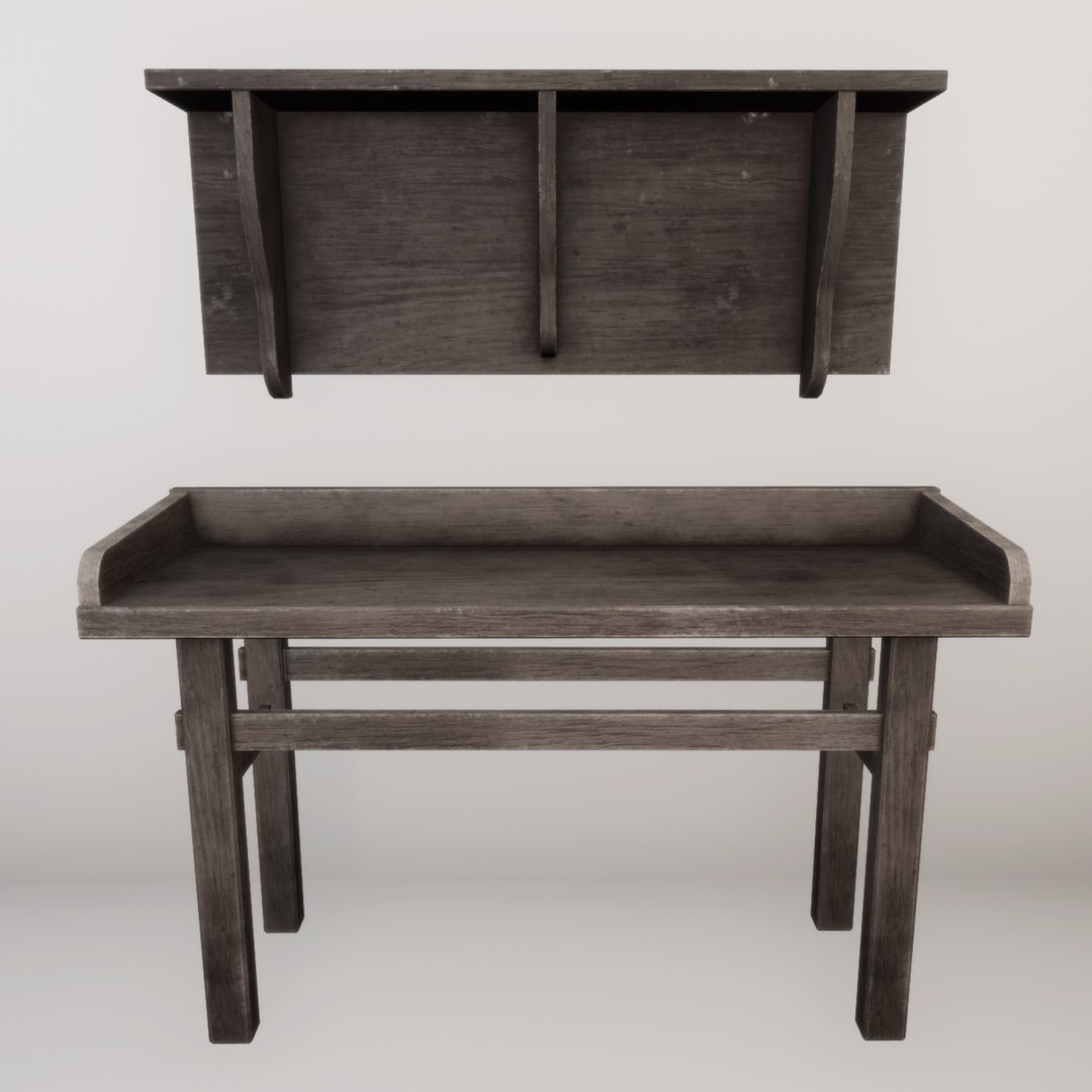 3D Set Table Shelf Model - TurboSquid 1506840