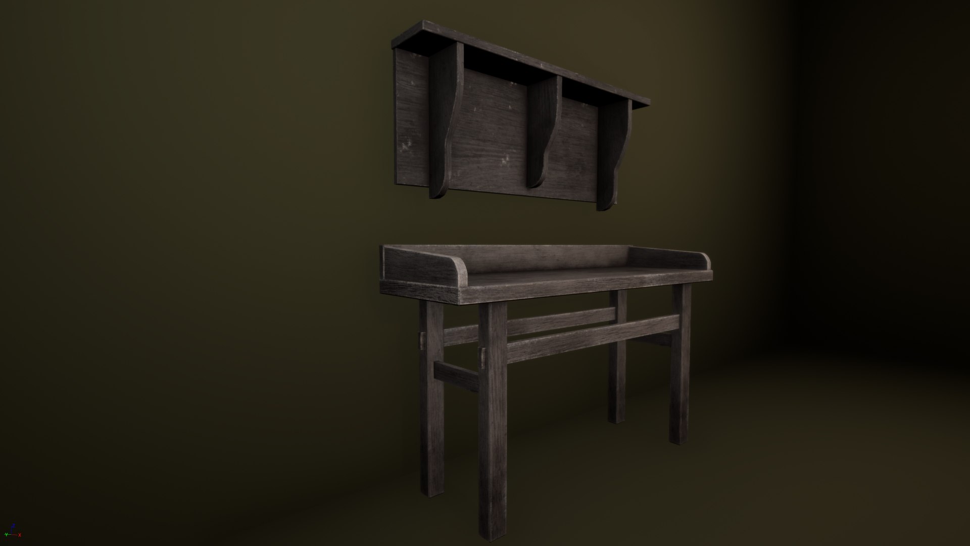 3D Set Table Shelf Model - TurboSquid 1506840