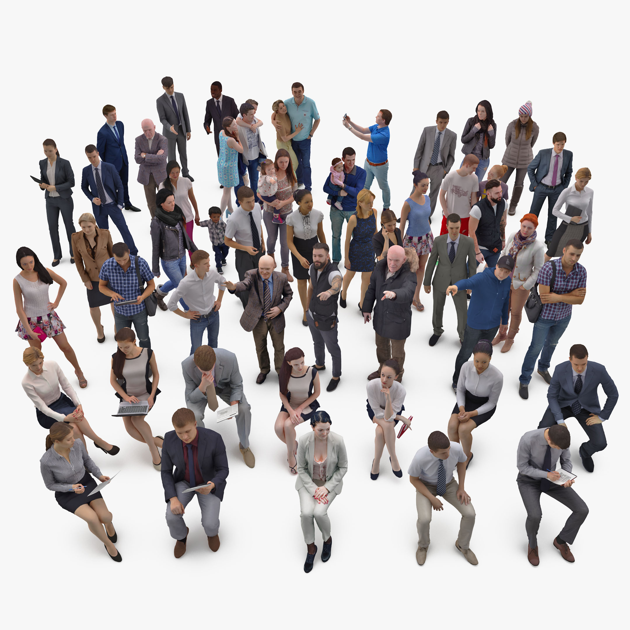 modelo 3d Paquete de personas Archviz x48 - TurboSquid 1281171