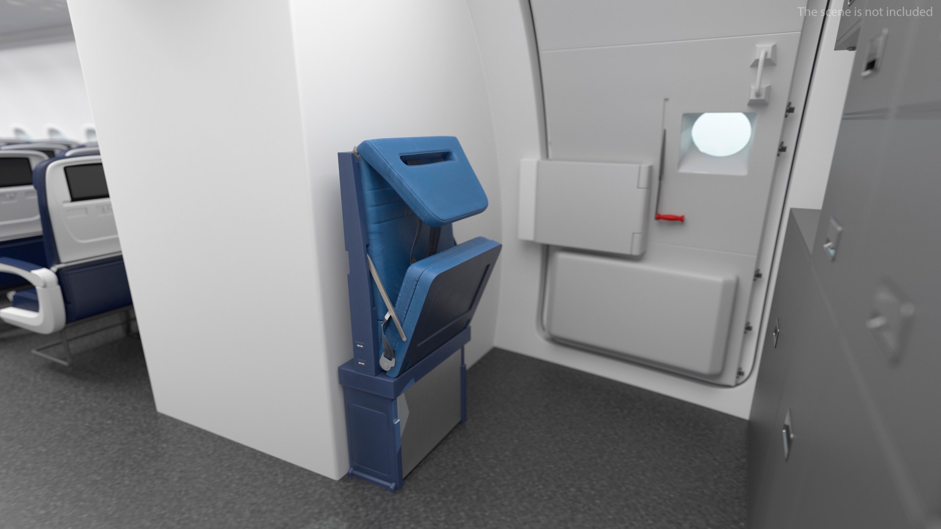 3D Boeing Crew Seat In Folded Position Model - TurboSquid 2324107