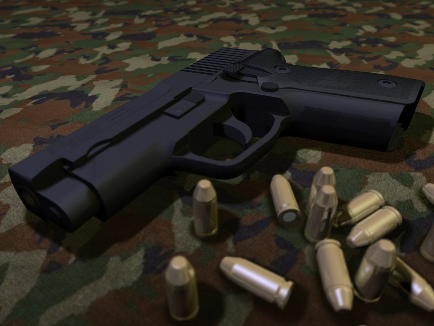 Sig P228 Pistol 3d Model