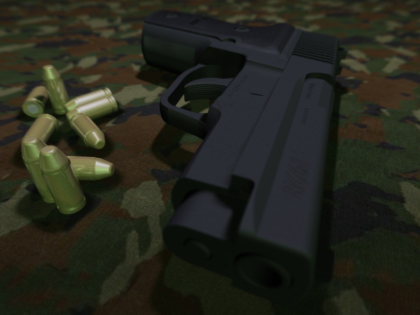 Sig P228 Pistol 3d Model