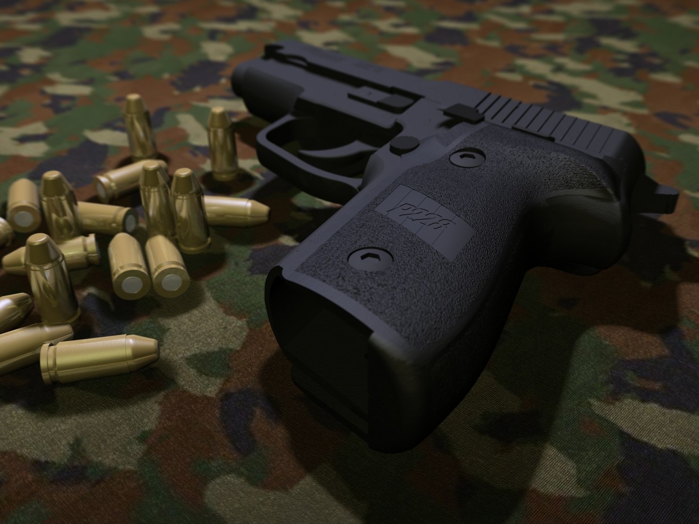 Sig P228 Pistol 3d Model