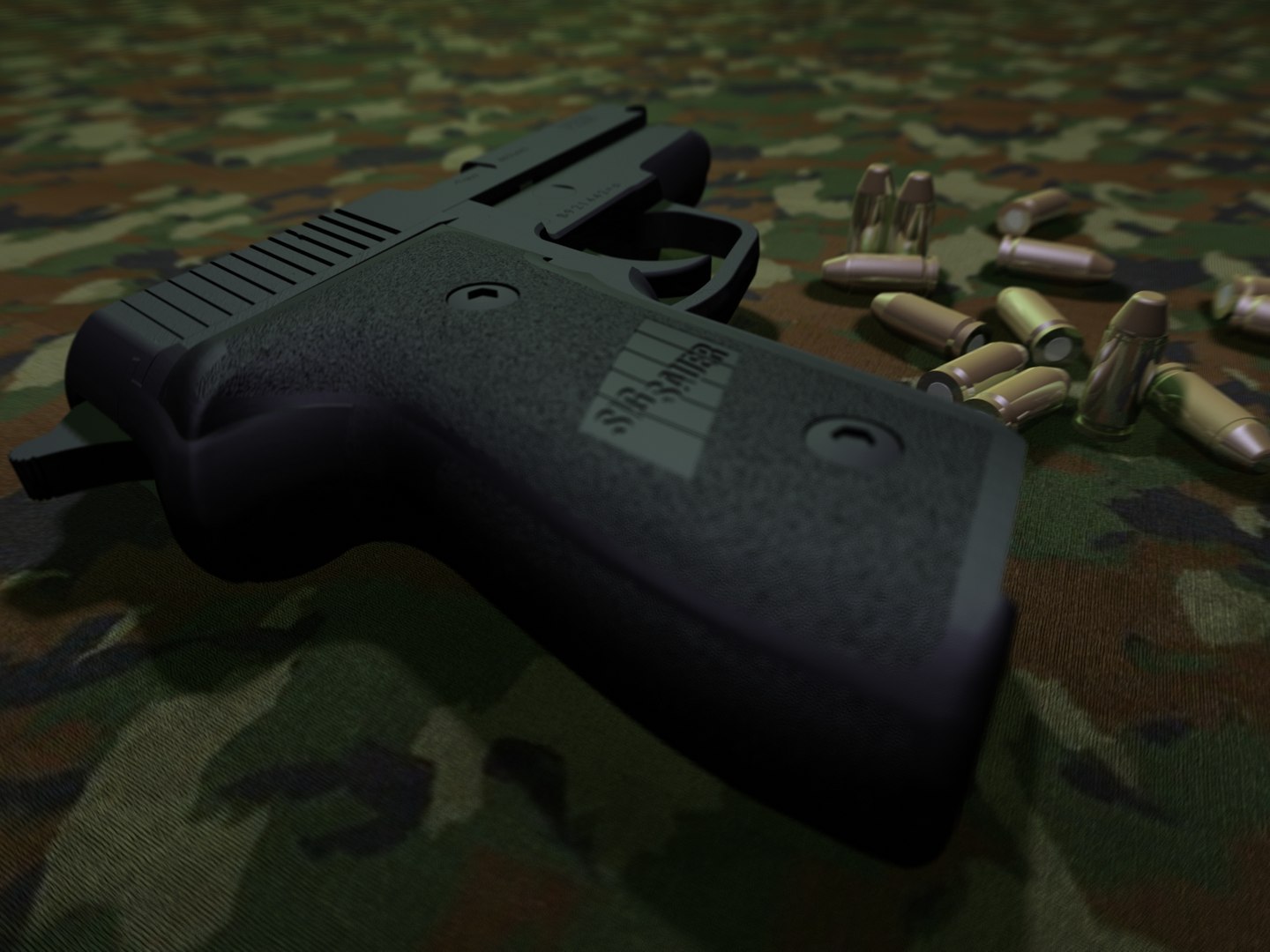 Sig P228 Pistol 3d Model