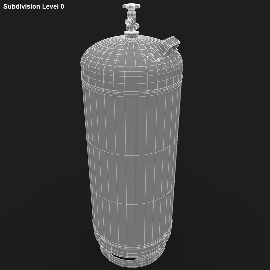 3d model of gas cylinder 4