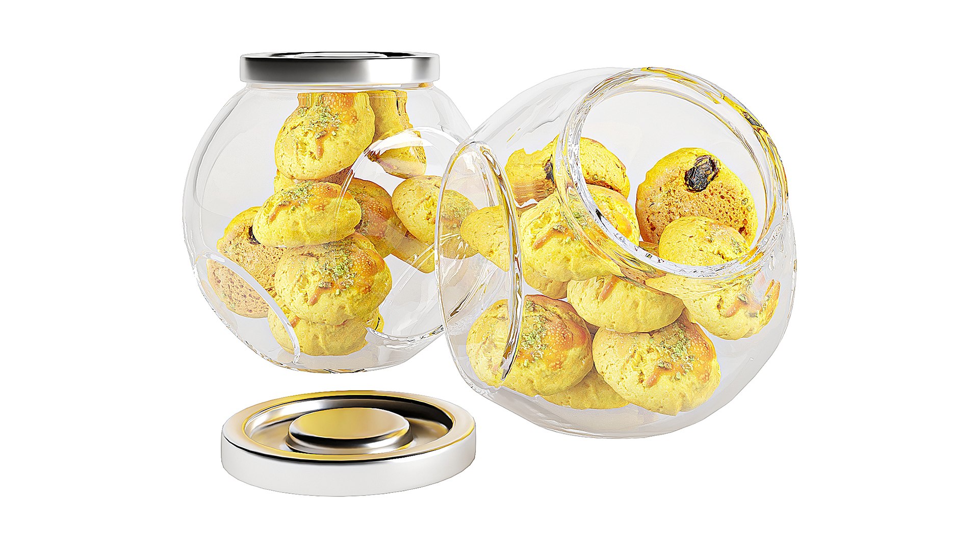 Chocolate Chip Cookies In A Glass Jar 09 3D - TurboSquid 1981620