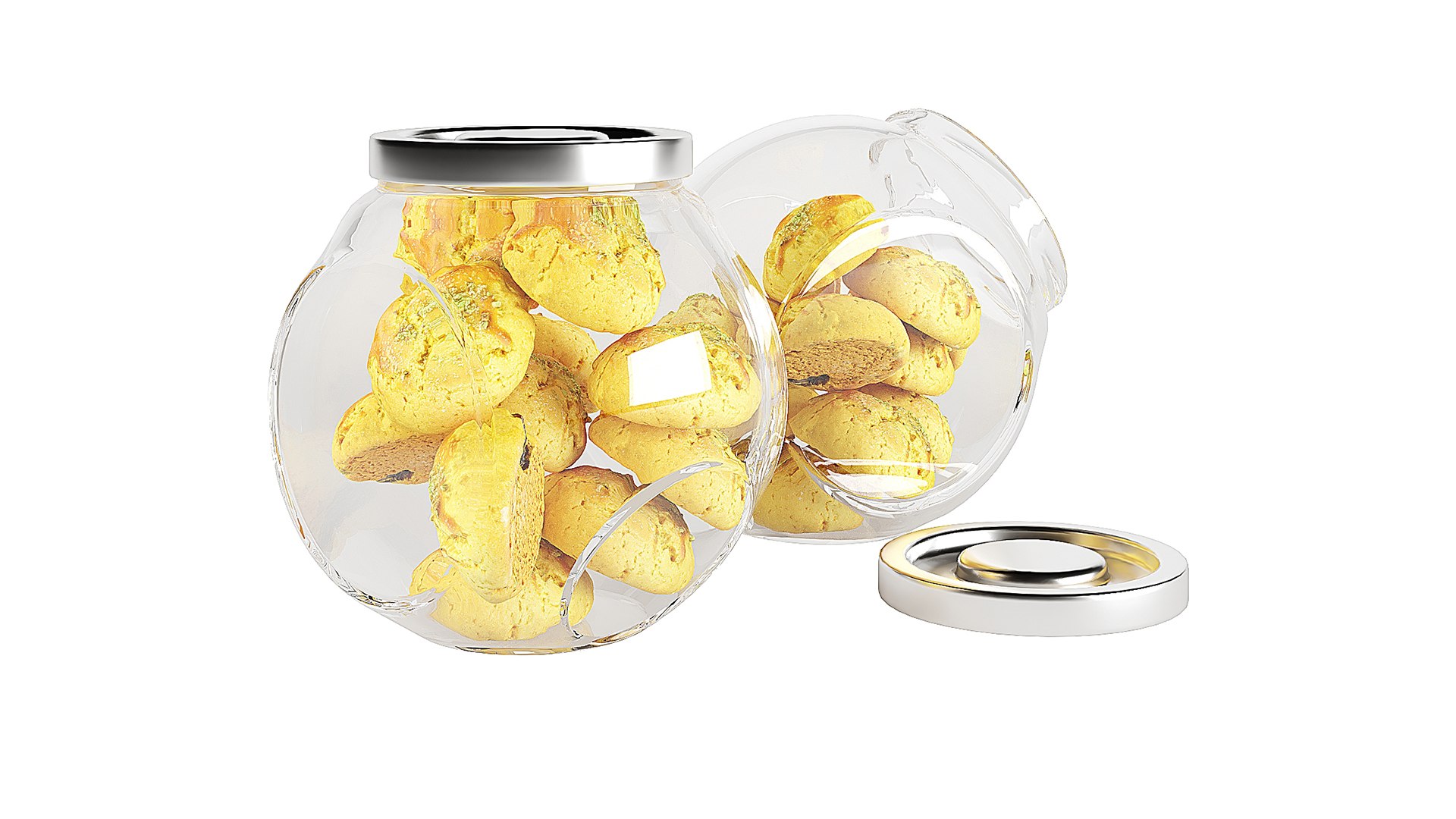 Chocolate Chip Cookies In A Glass Jar 09 3D - TurboSquid 1981620