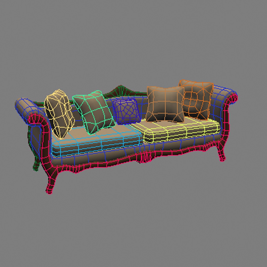 3d model old sofa simple