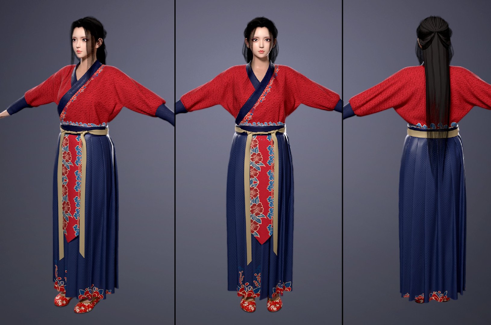Tang Costume Girl In Ancient China 3D Model - TurboSquid 2202950