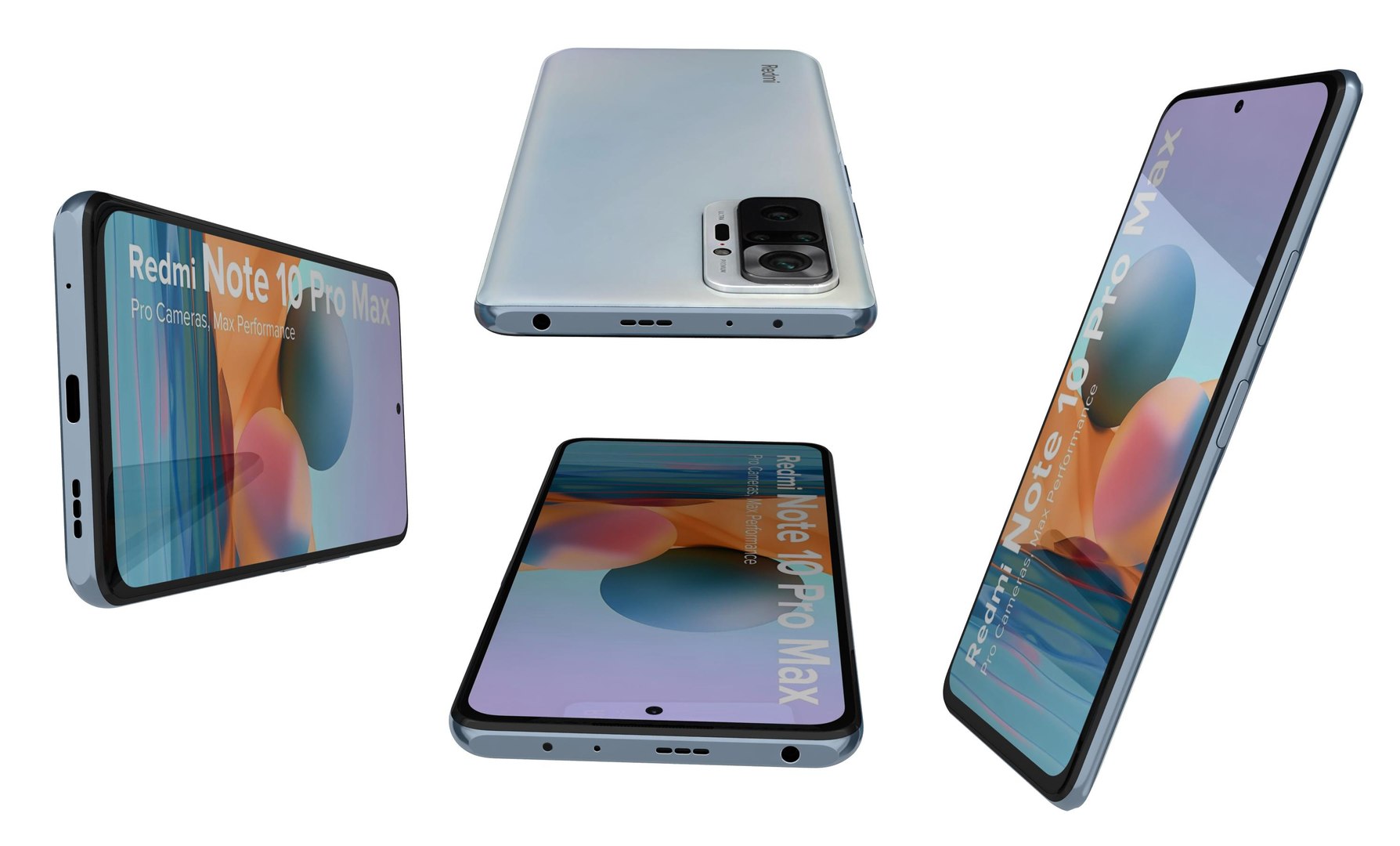 Xiaomi Redmi Note 10 Pro Max Glacial Blue 3D model - TurboSquid 1718854