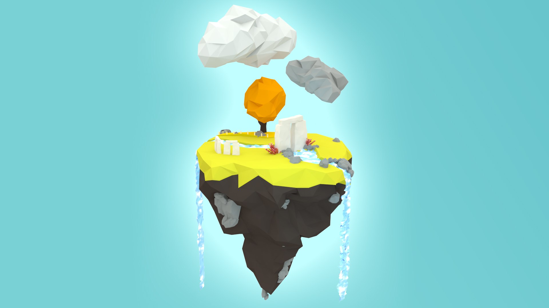 3D Island Floating Model - TurboSquid 1685291