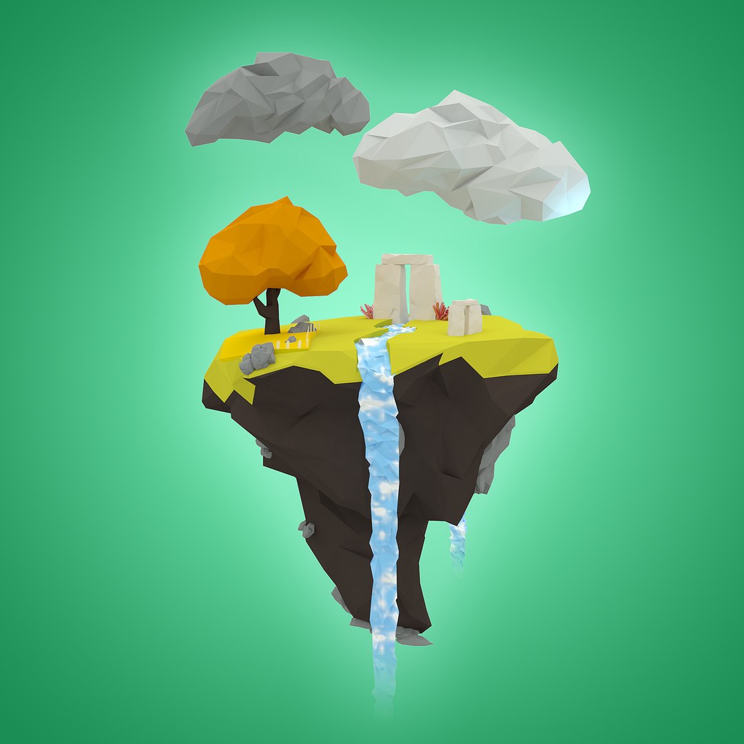 3D Island Floating Model - TurboSquid 1685291