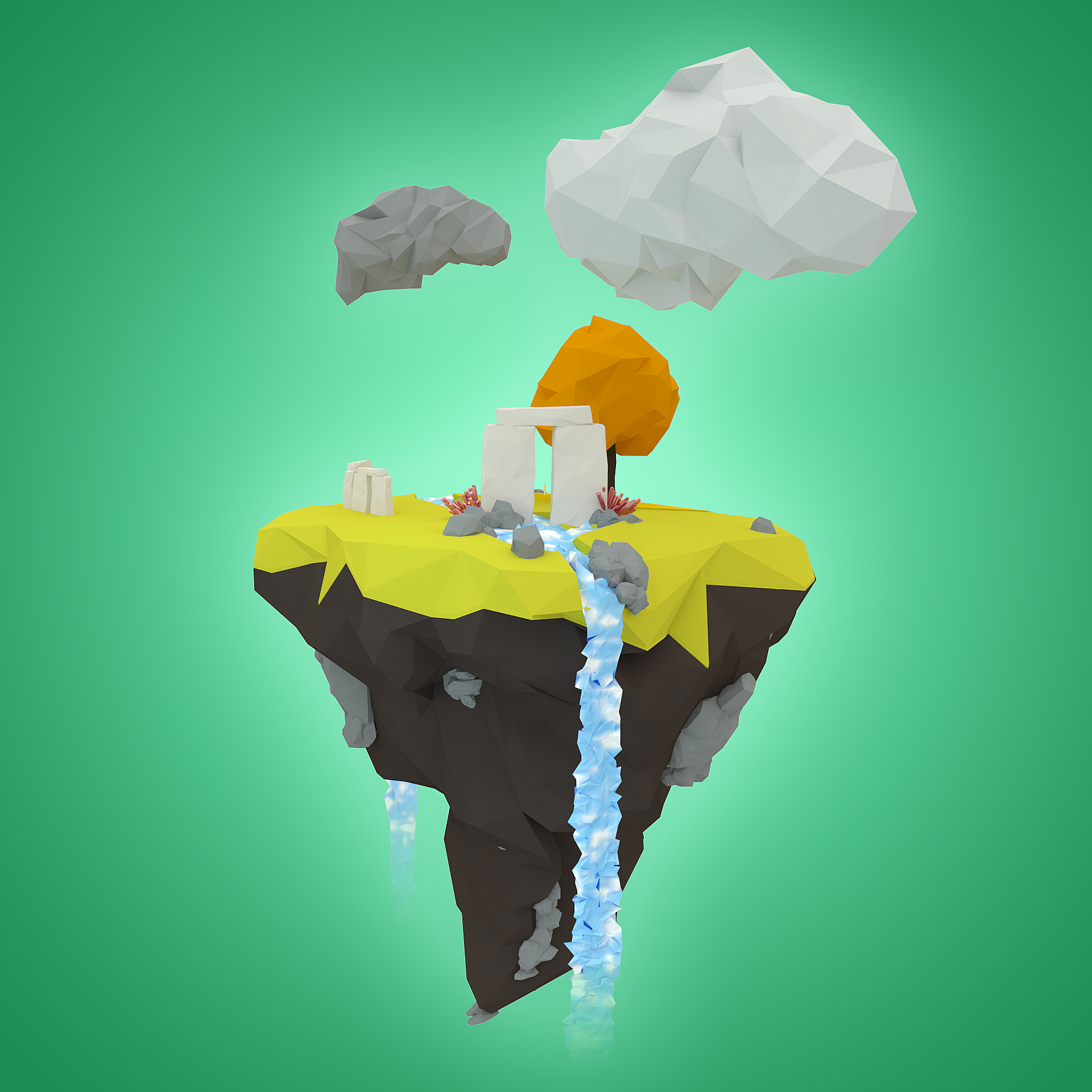 3D island floating model - TurboSquid 1685291