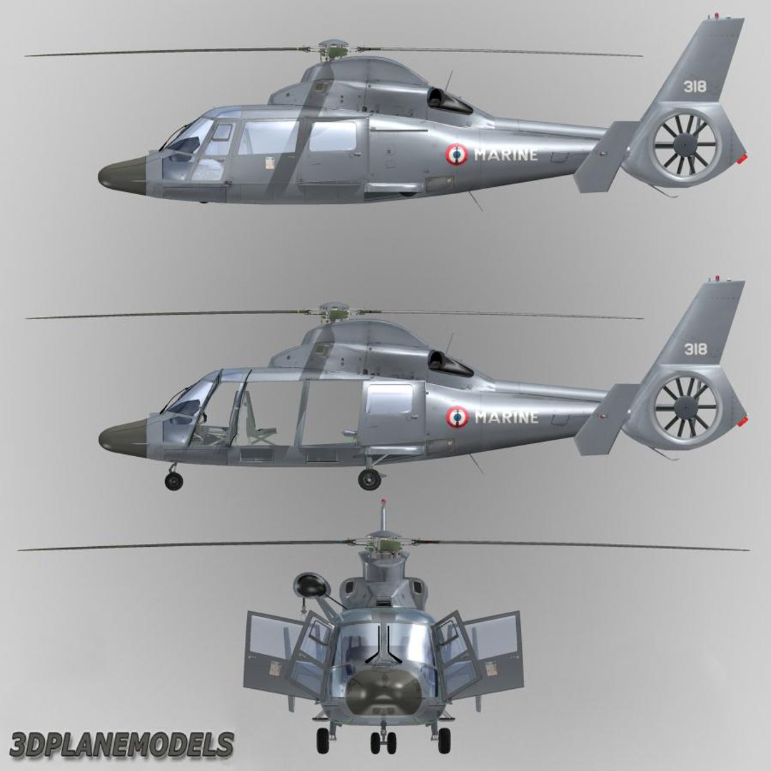 3d Model Eurocopter Dauphin Ii France