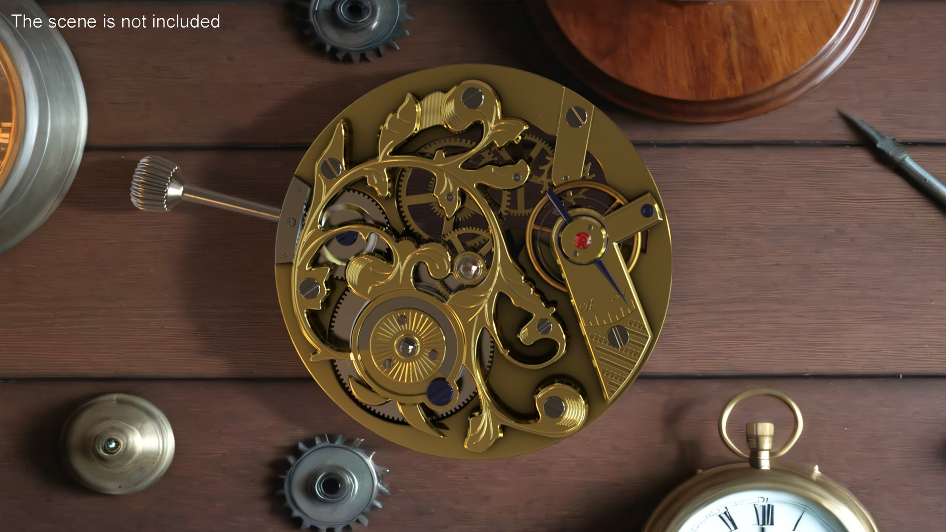 Antique Pocket Watch Movement New Rigged Model - TurboSquid 2197631