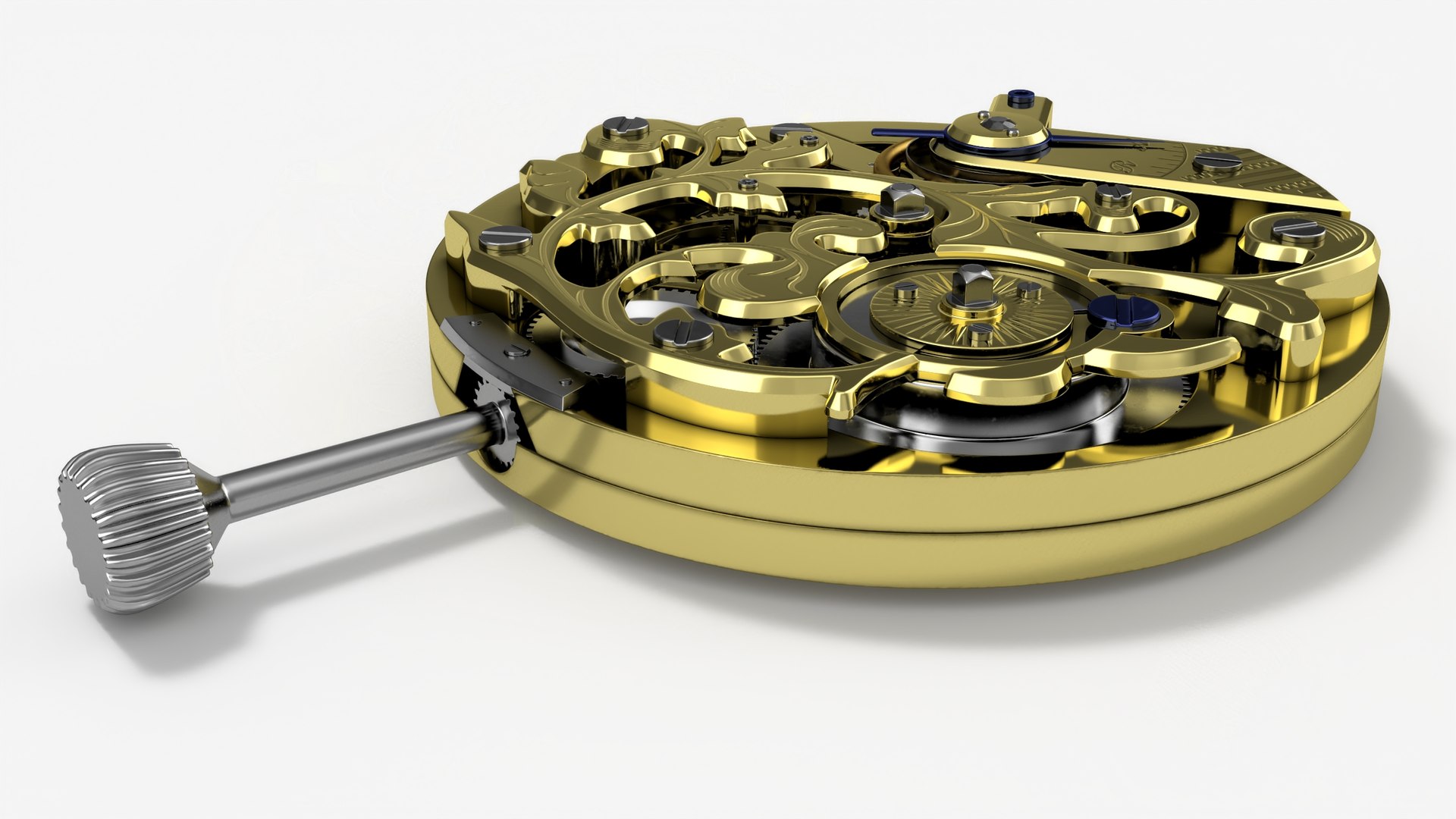 Antique Pocket Watch Movement New Rigged Model - TurboSquid 2197631