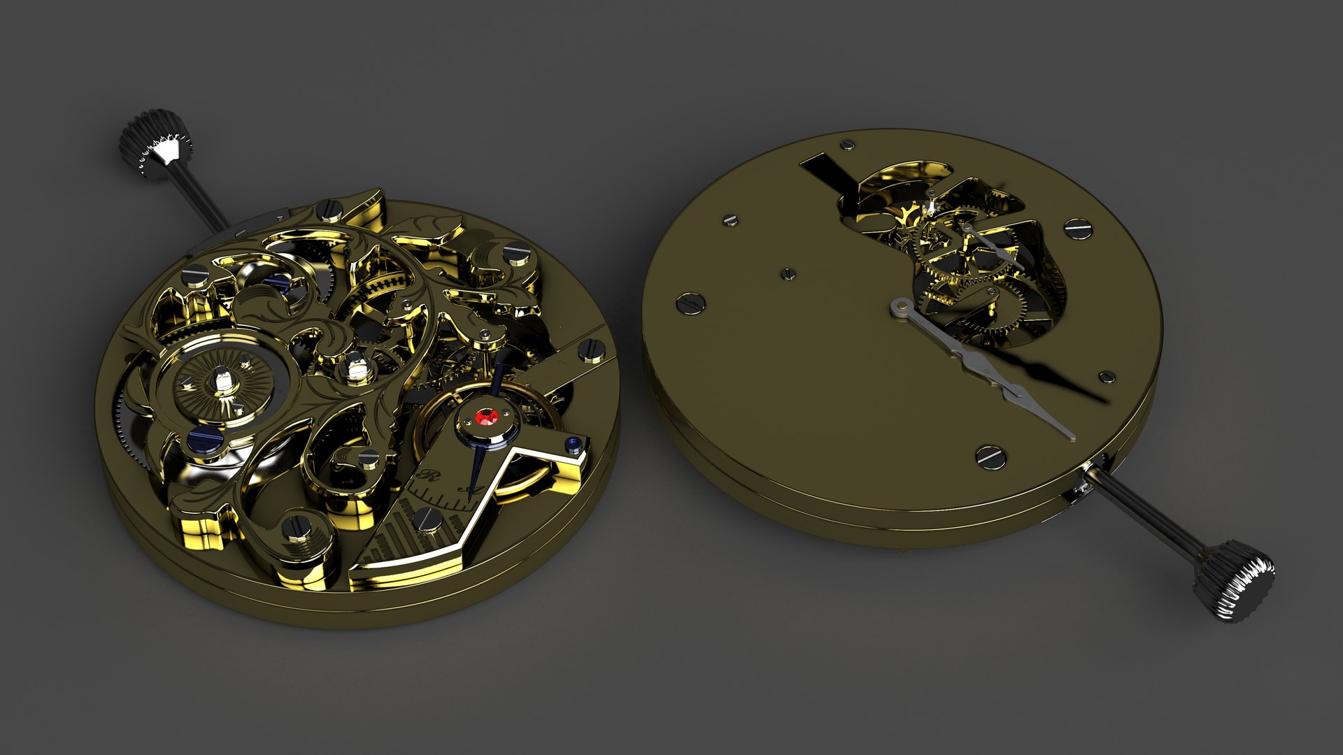 Antique Pocket Watch Movement New Rigged Model - TurboSquid 2197631