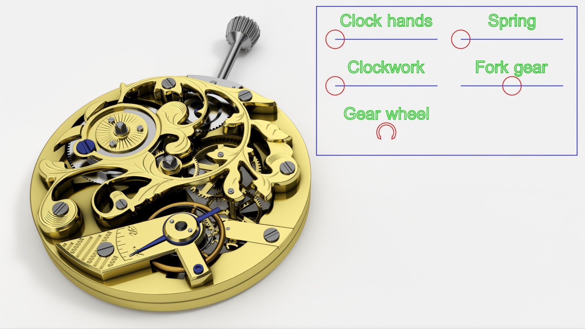 Antique Pocket Watch Movement New Rigged Model - TurboSquid 2197631
