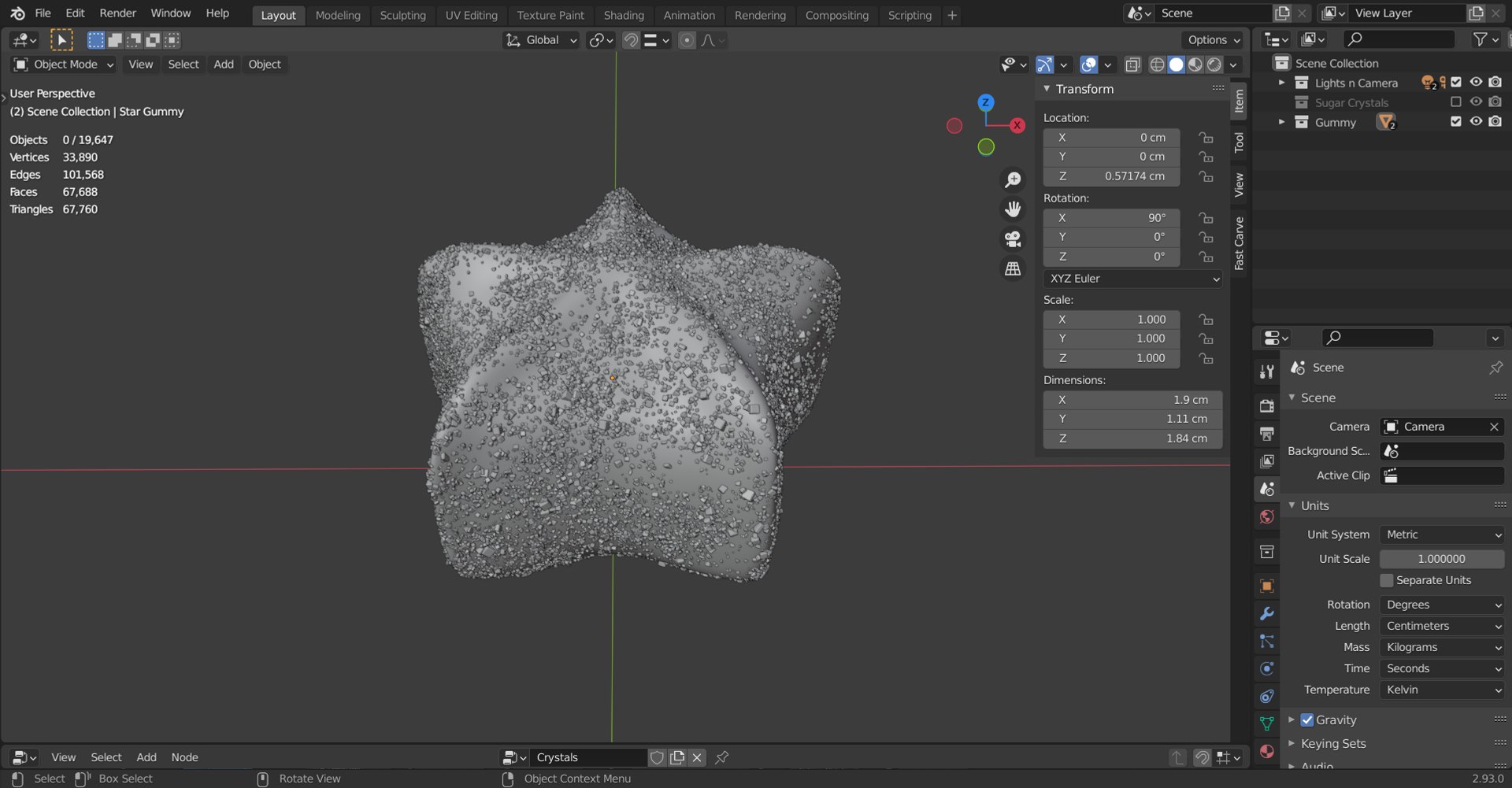 Star Shape Crystals Gummy 3D Model - TurboSquid 1775255