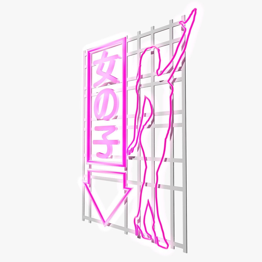 3D 10 SciFi Neon Signs Japanese Cyberpunk - TurboSquid 2100369
