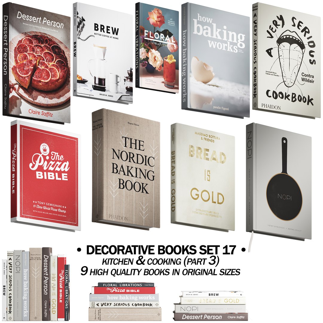 146 Decorative Books Set 17 Kitchen And Cooking P03 3D - TurboSquid 2039410