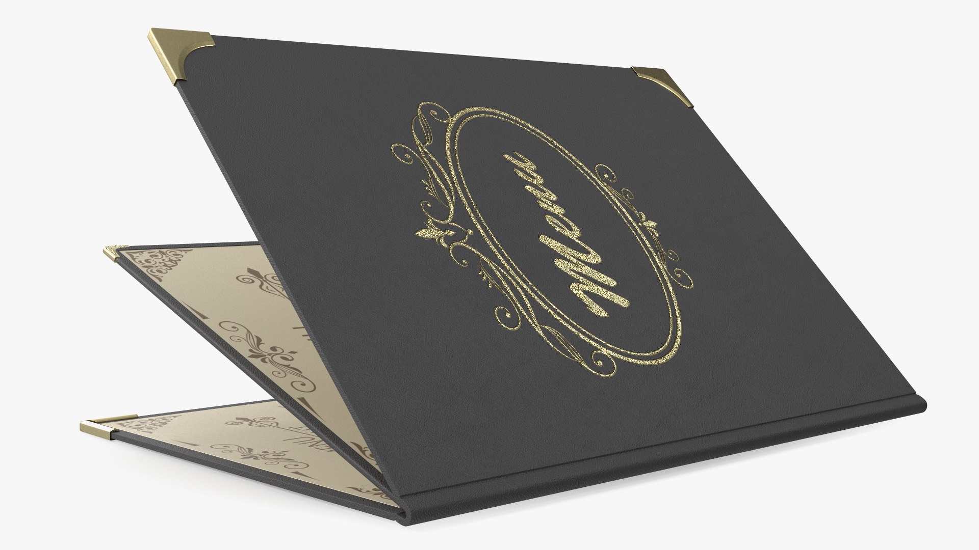 3D Model Hardcover Menu Binder Slightly Open - TurboSquid 2385138