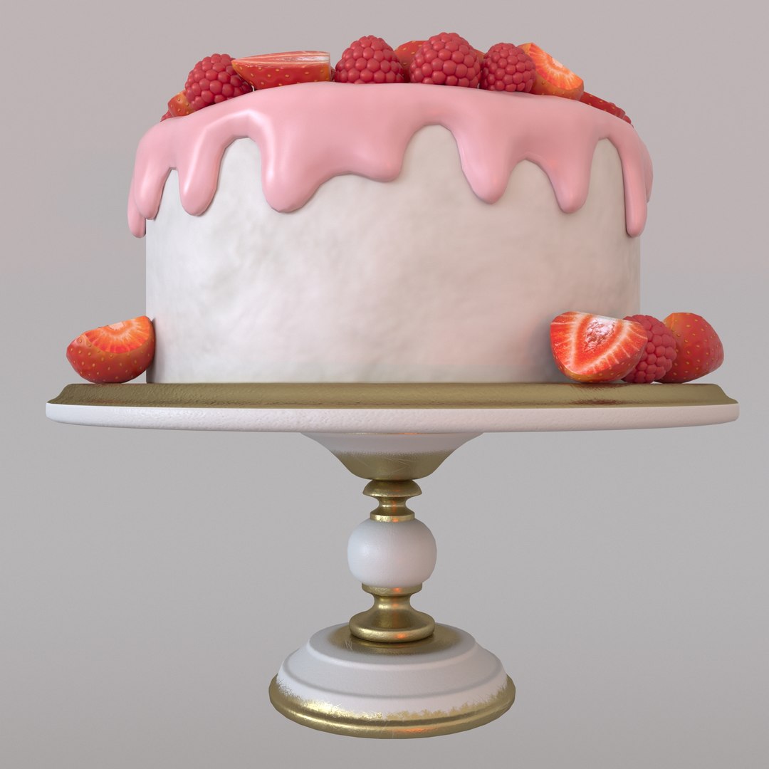 Cake With Berries 3D - TurboSquid 1917149