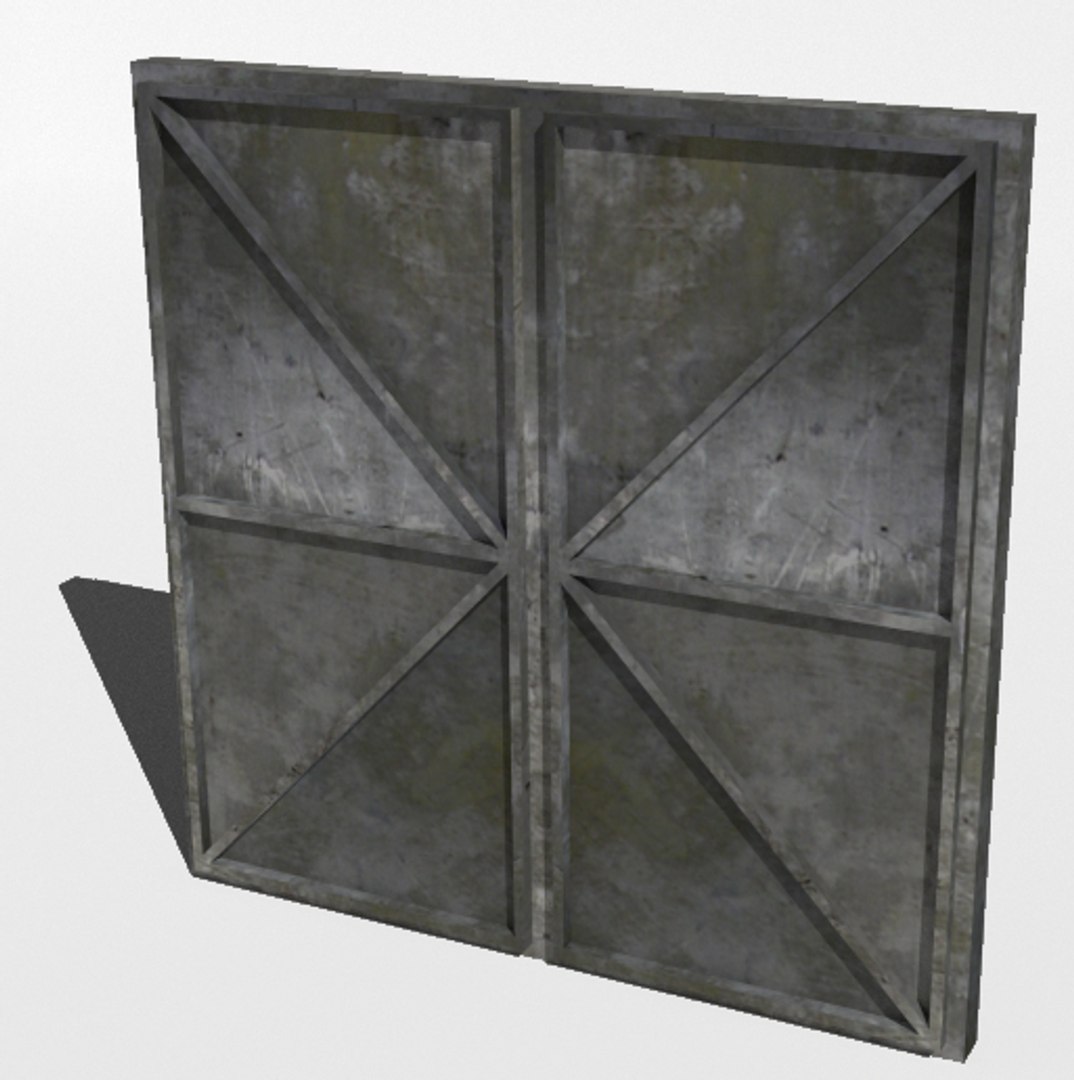 3d Model Metal Bunker Doors