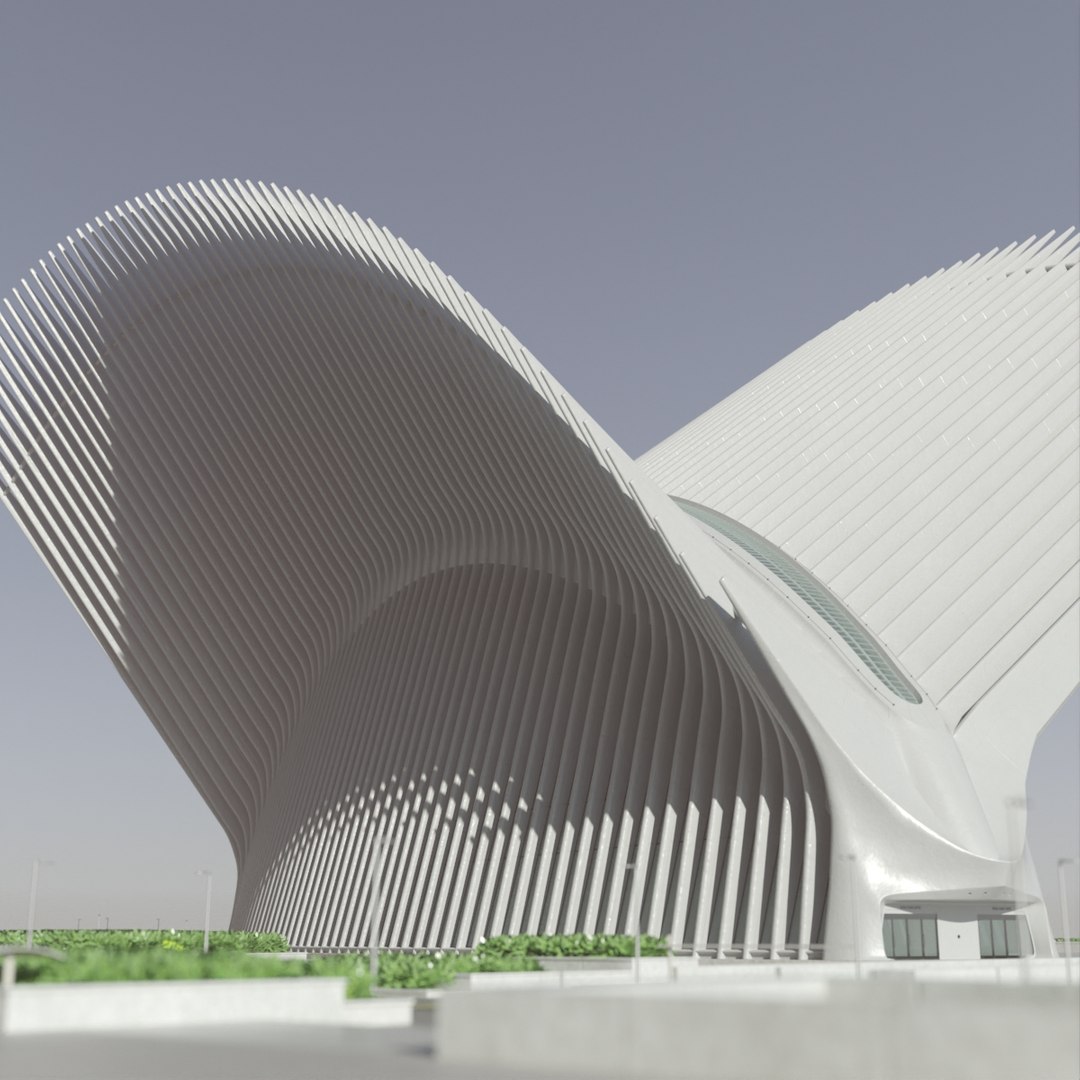 Corredor de trânsito curvo Calatravas Oculus Modelo 3D - TurboSquid 2454424