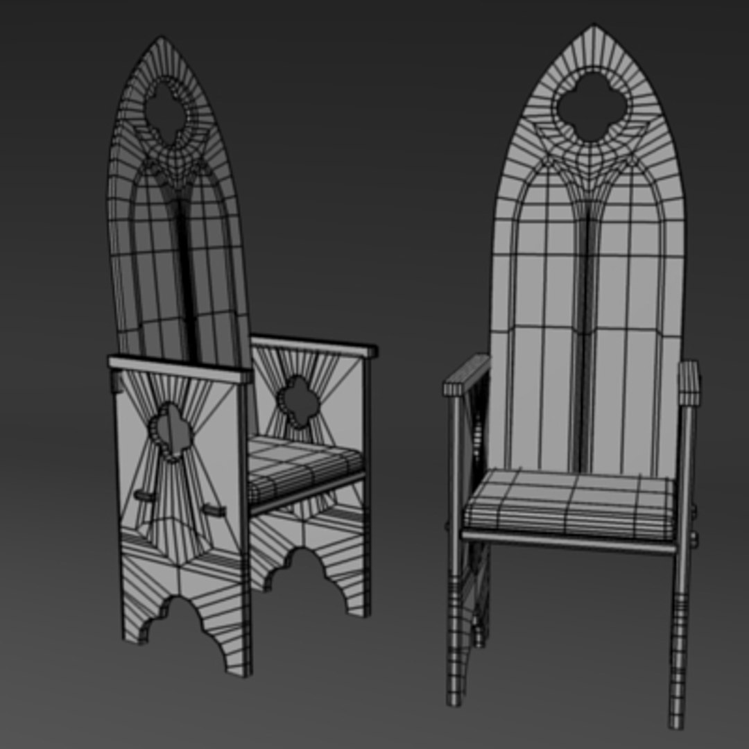 3d Model Gothic Chair