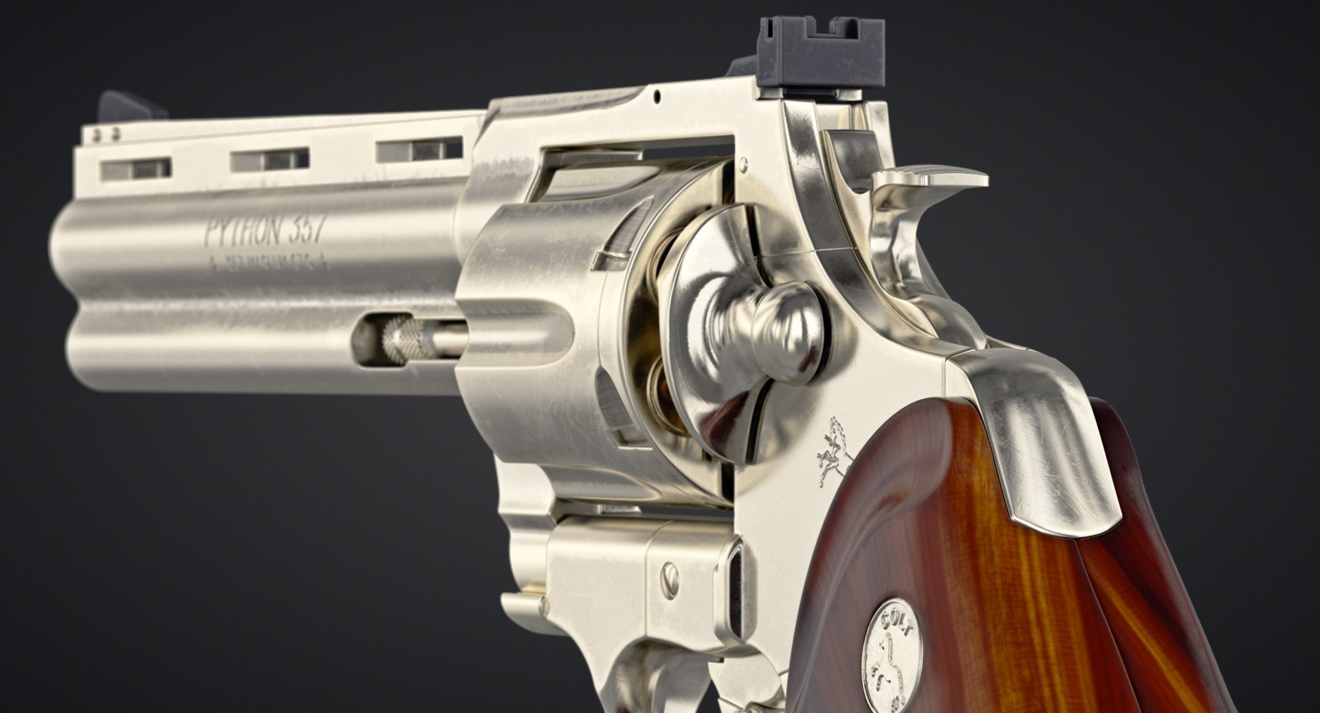 revolver colt python 3d model
