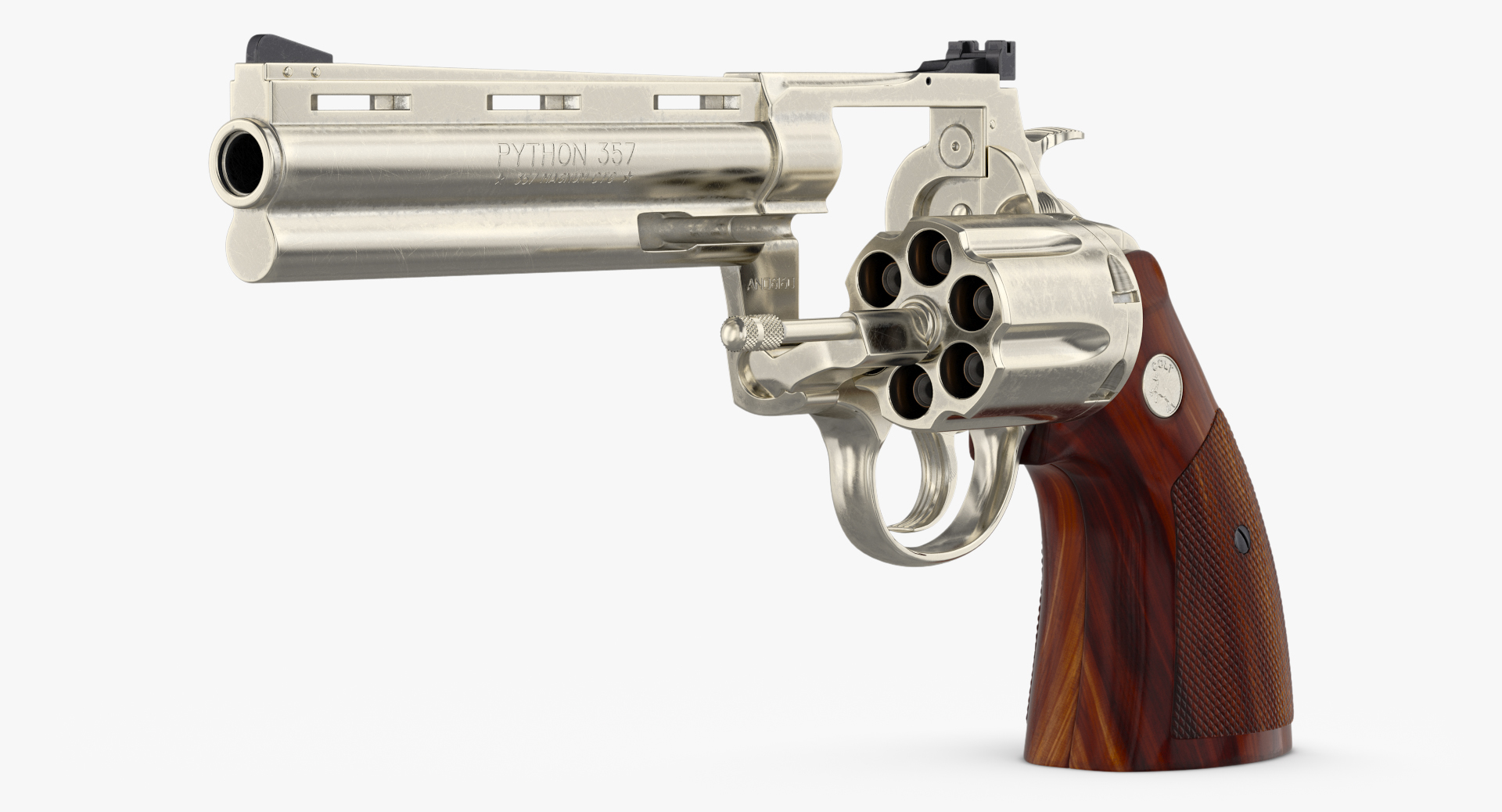 revolver colt python 3d model