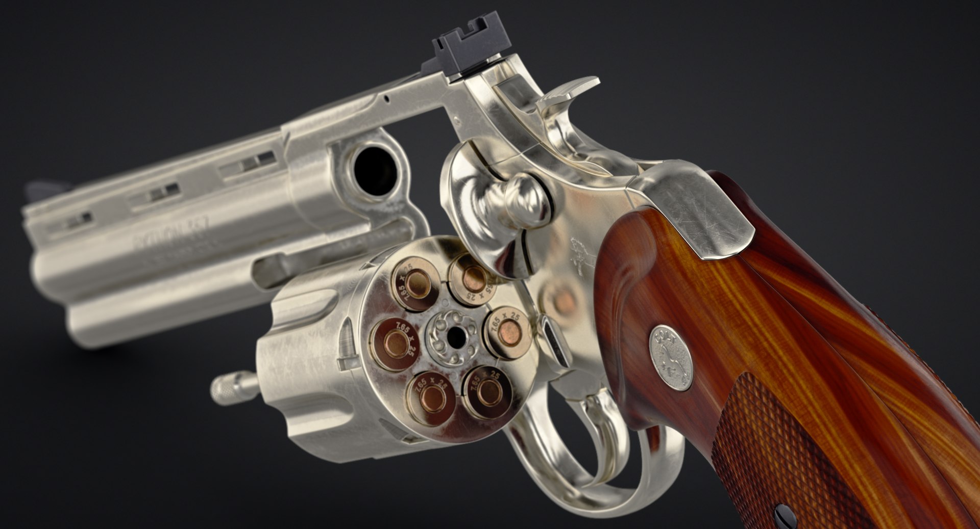 revolver colt python 3d model