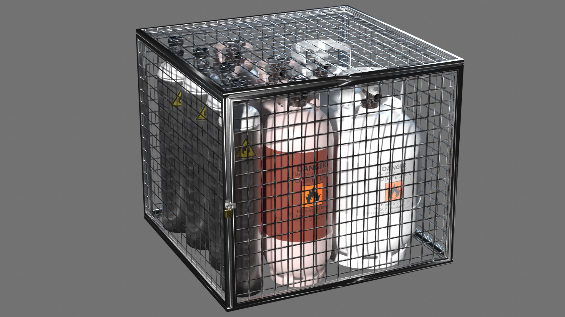 Propane Tanks With Safety Cage Model - TurboSquid 2062870