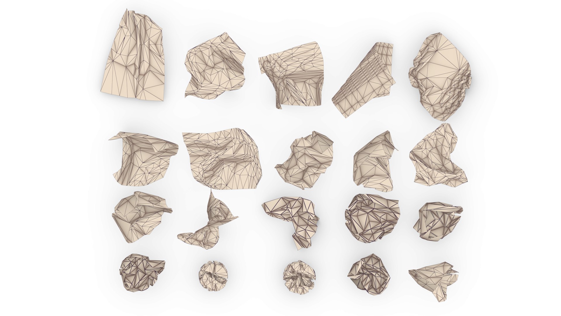Crumpled Paper 3D Model - TurboSquid 2196827