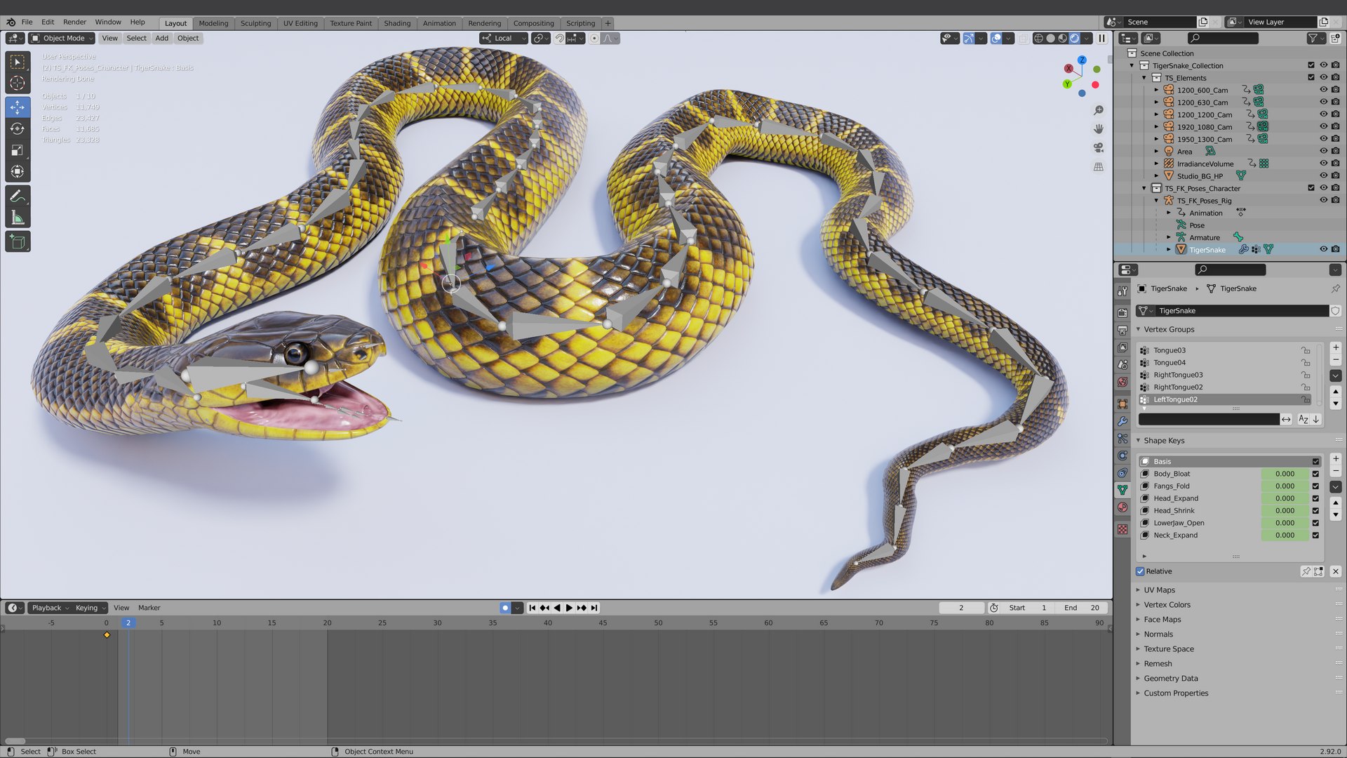 3D Rigged Tiger Snake - TurboSquid 1952302